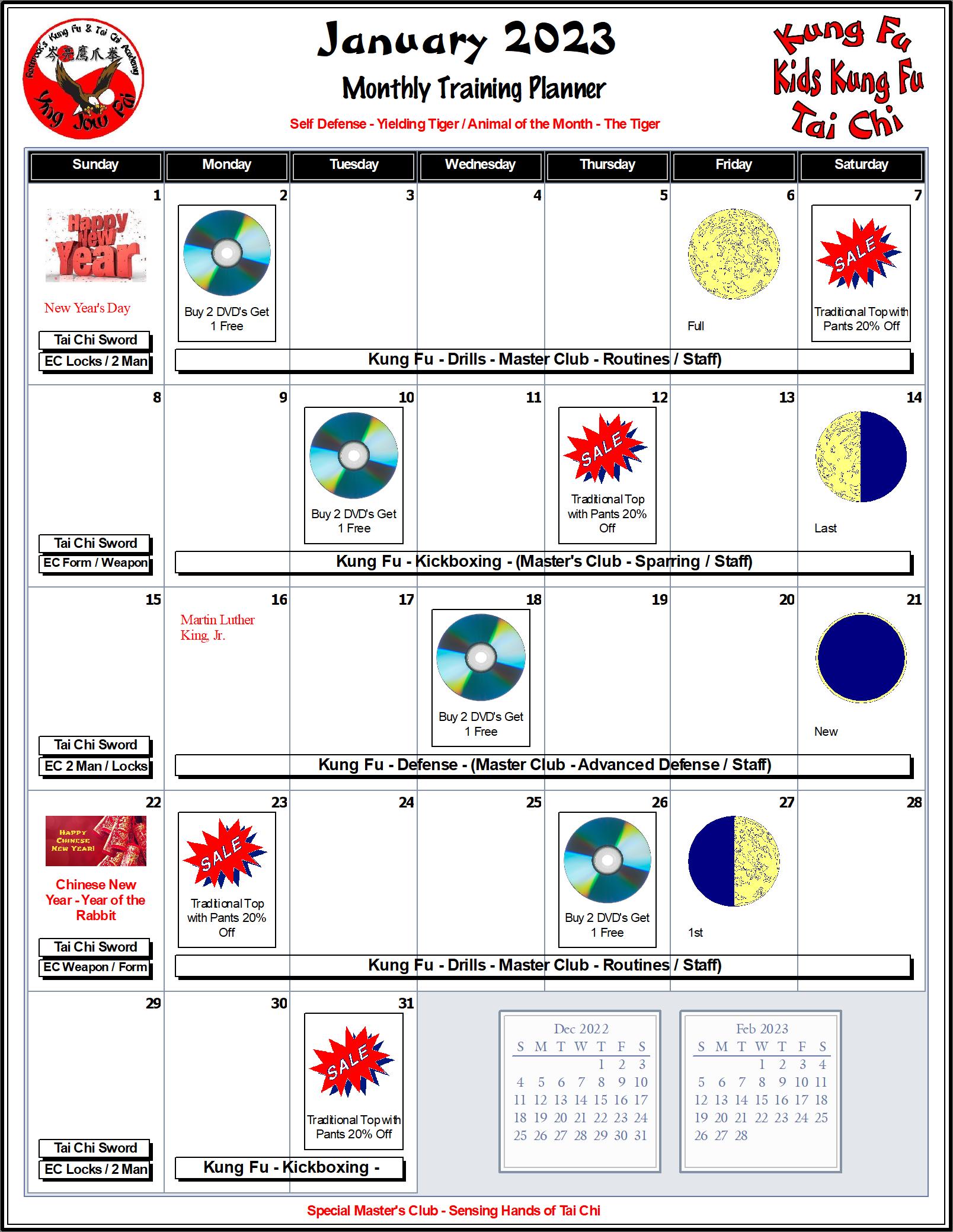 Jan Calendar – Kung Fu and Tai Chi Magazine